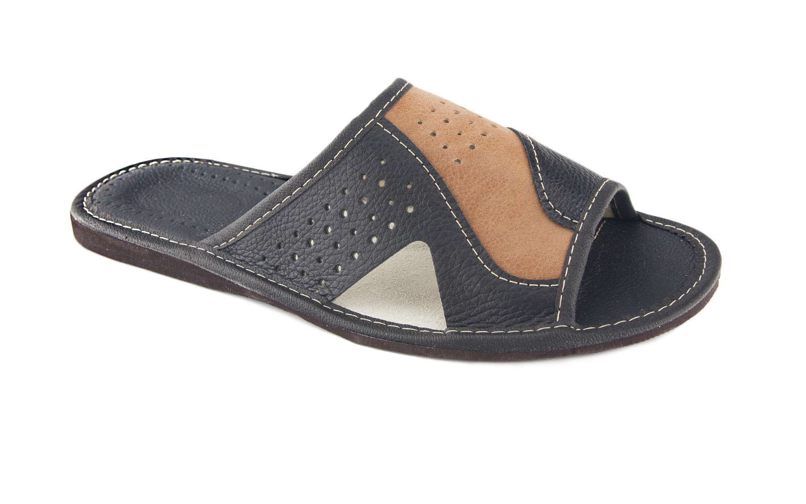 Men s Open Toe Leather Slippers My Leather Slippers Men s Open Toe Leather Slippers My Leather Slippers